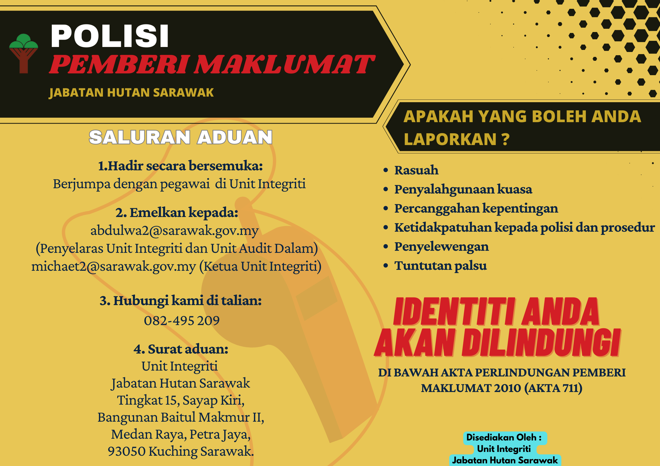 POSTER INTEGRITI - Official Website of Forest Department Sarawak